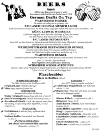 BEER MENU - Edelweiss German Restaurant